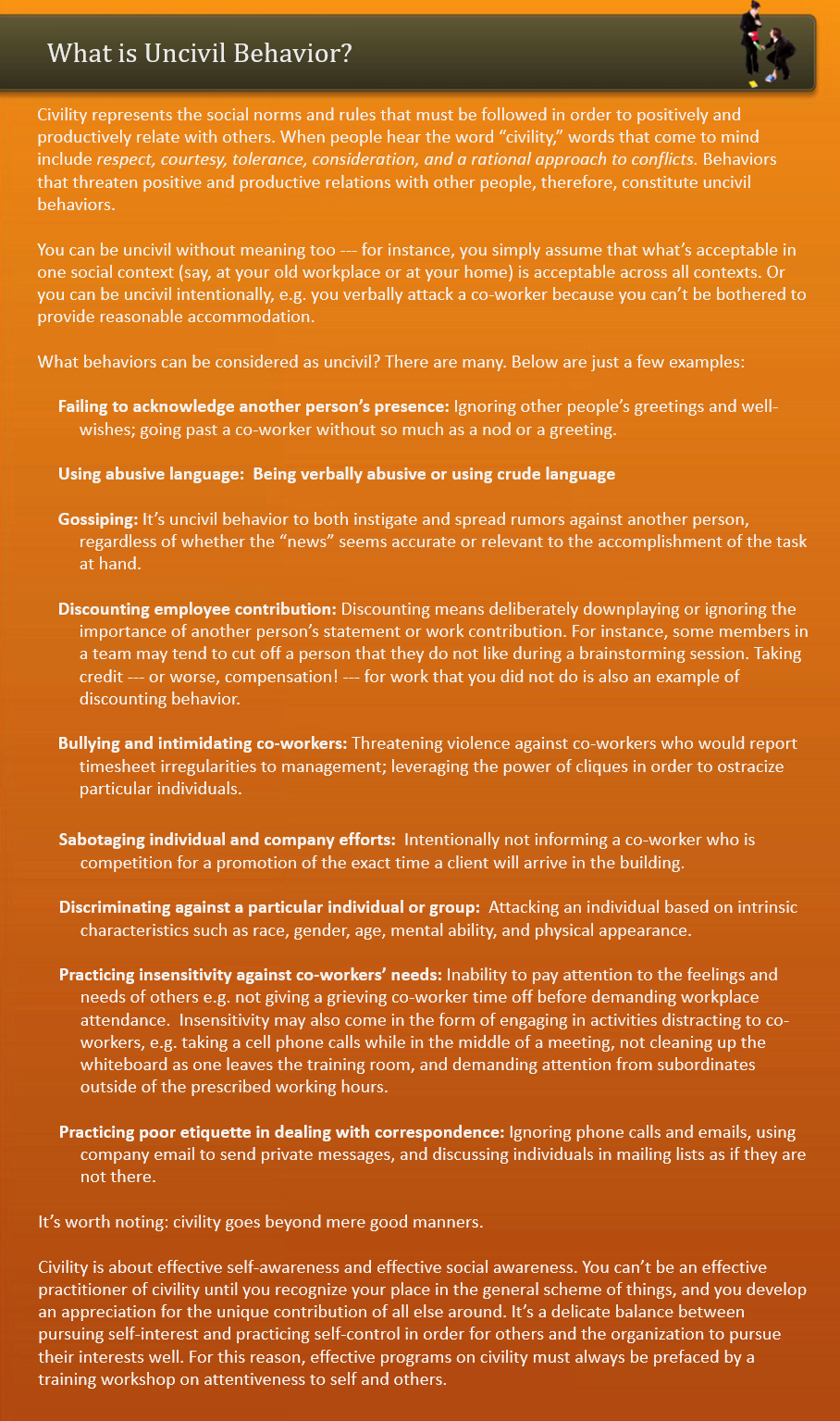 What is Uncivil Behavior - FreshSkills